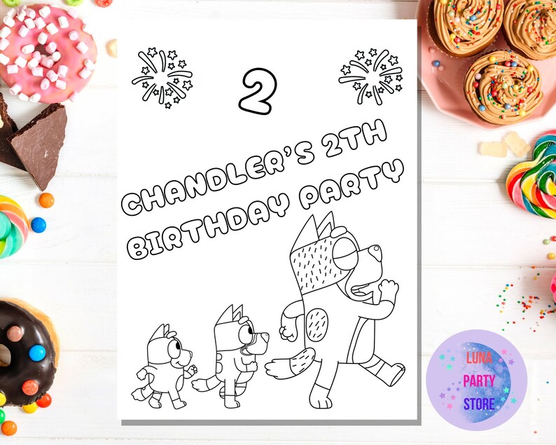 Blue Dog Coloring Sheet Set,blue Dog Party,blue Dog Activities,party ...