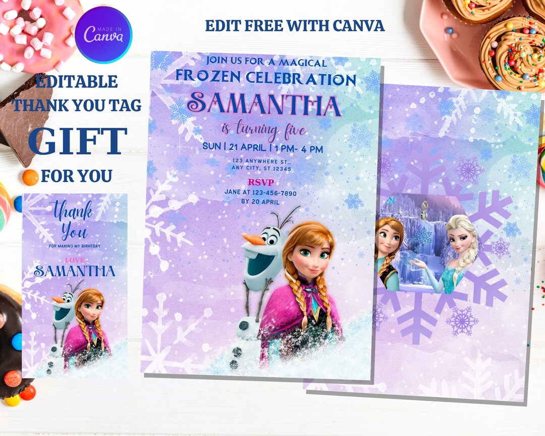 Editable Frozen Birthday Invitation Template,princess Anna Evite ...