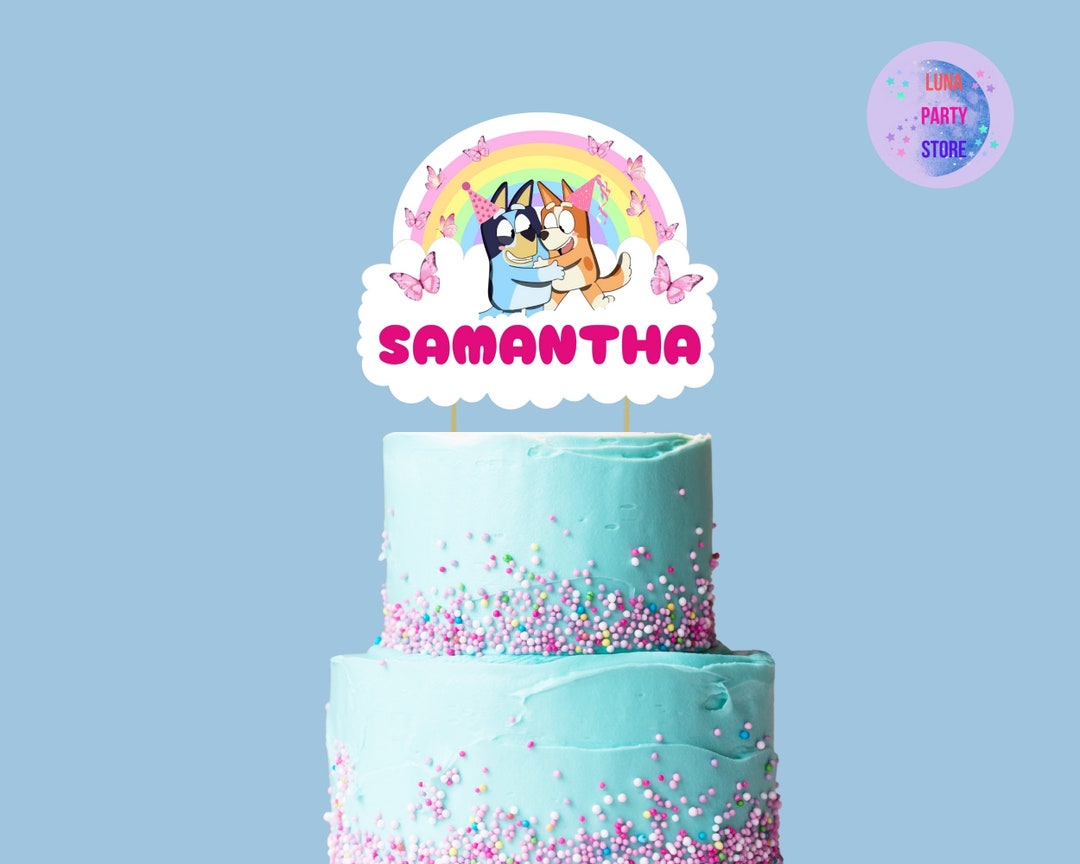 Printable Blue Dog Cake Topper,blue Dog Birthday Party Decor,girl Boy ...