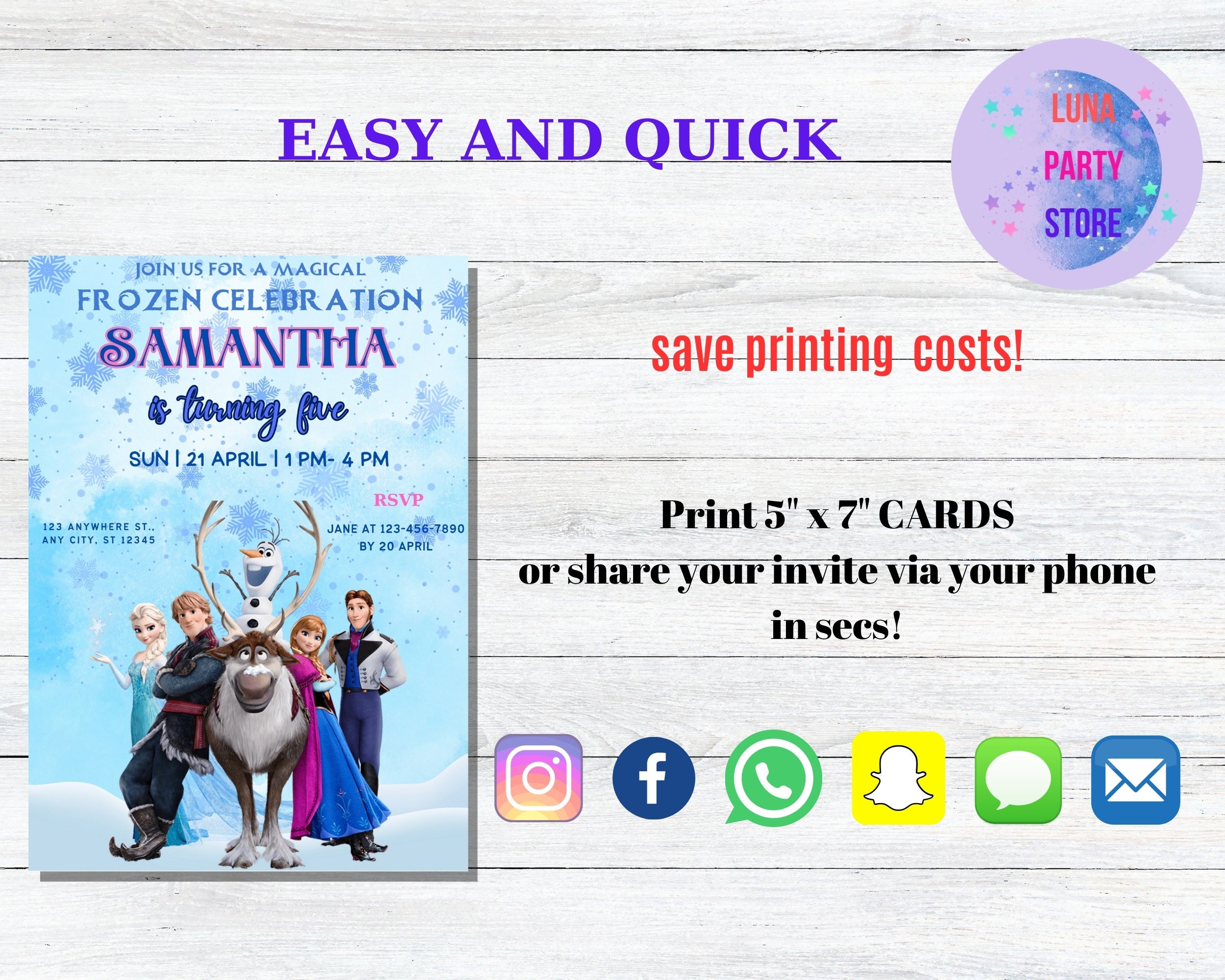 Editable Elsa Birthday Invitation Template,princess Elsa Evite, Instant ...
