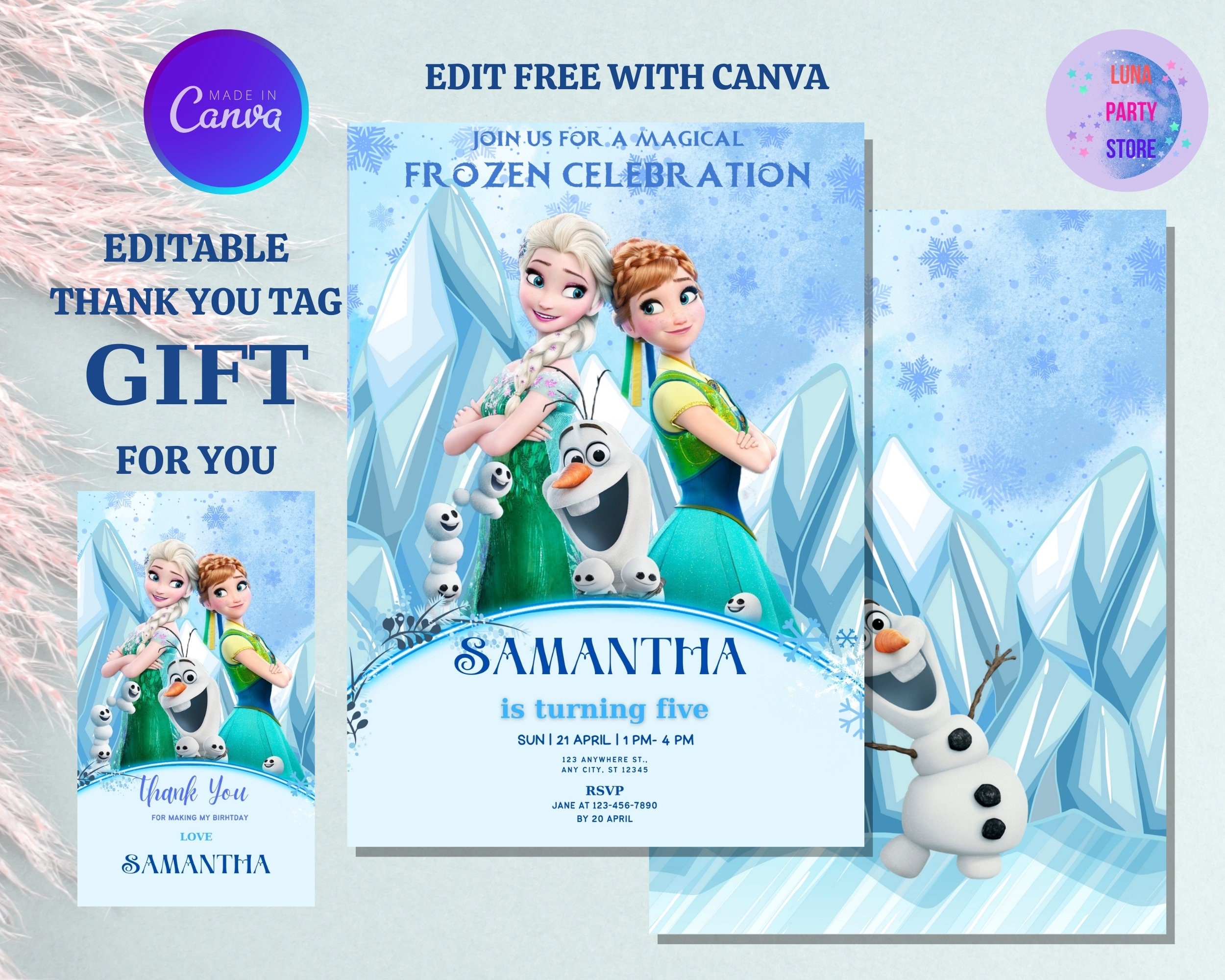 Editable Princess Birthday Invitation Template,princess Elsa Girl Evite, Instant Download ...