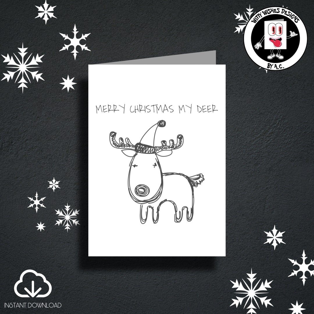 Christmas Cards-merry Christmas My Deer - Etsy