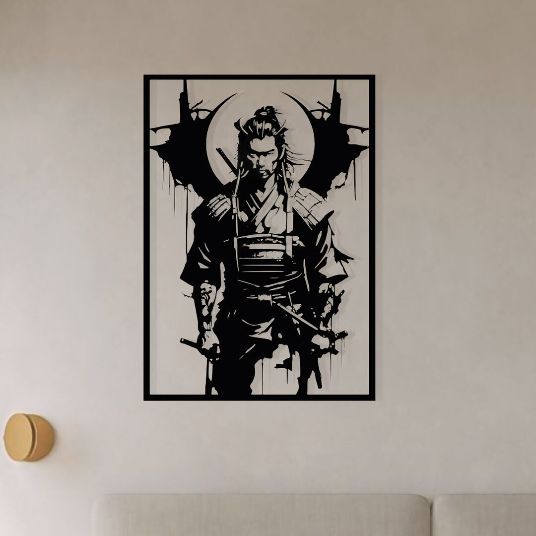 Samurai, Samurai Wooden Wall Decor, Samurai Wooden Wall Art, Samurai ...