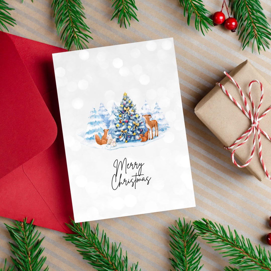 Minimalist Christmas Card Digital Download, Merry Christmas Card ...