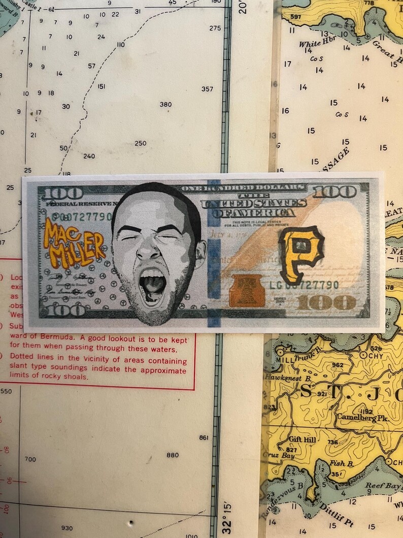 Mac Miller Dollar Bill Art Sticker - Etsy