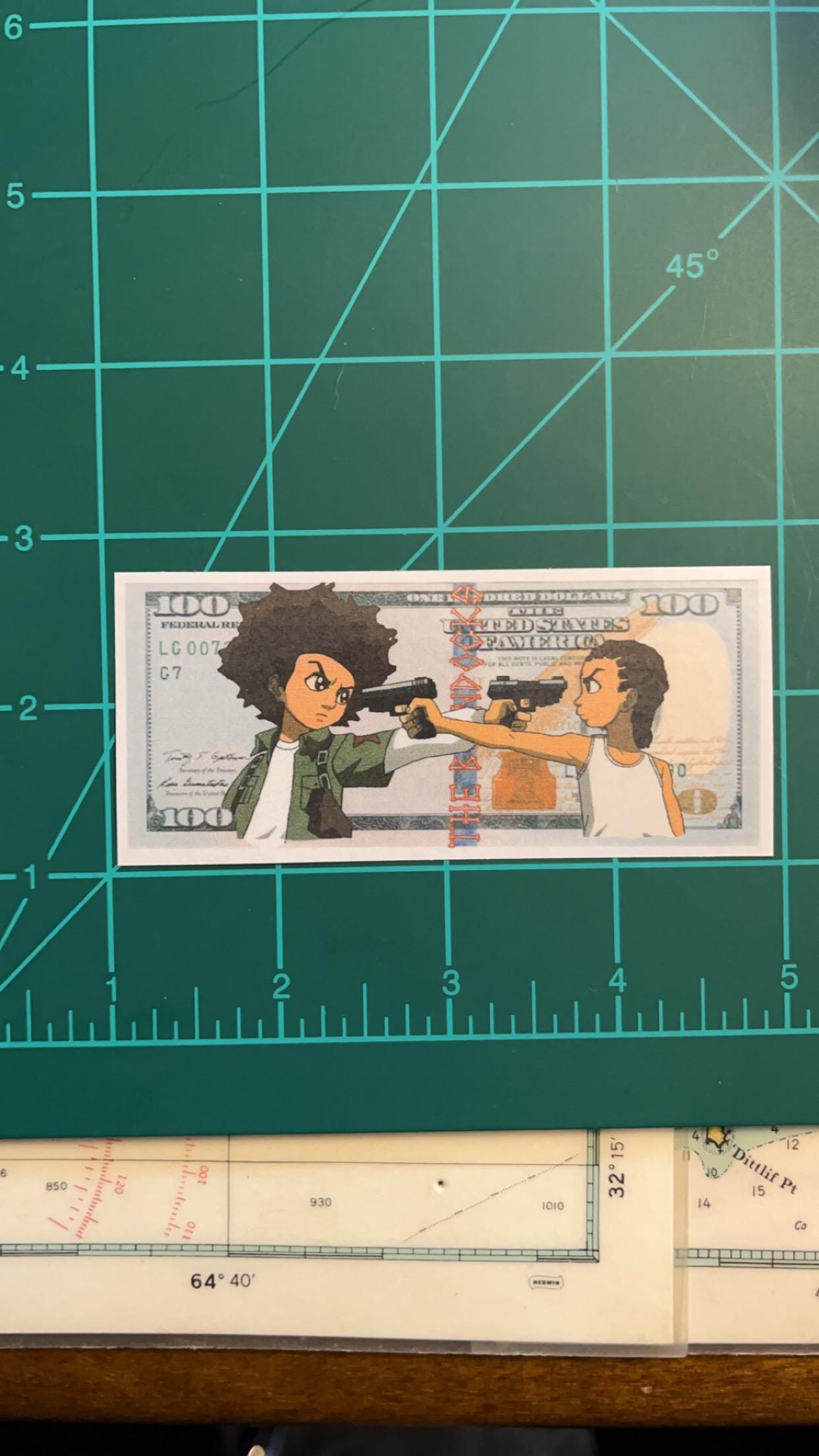 The Boondocks 100 Dollar Bill Art Sticker - Etsy