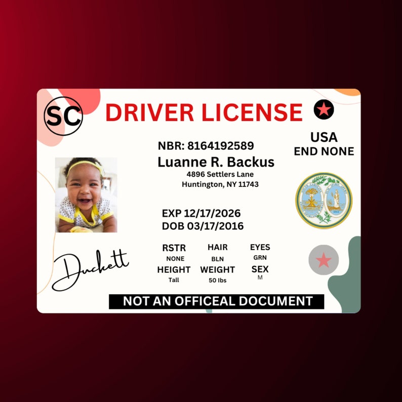 Child's Driving License Template - Customizable Kids' Driver Card ...