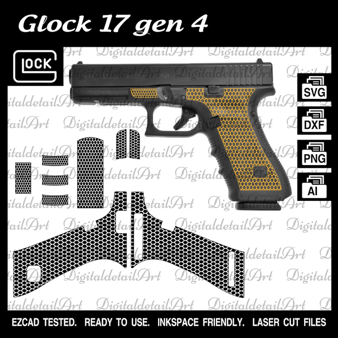 Glock 17 Gen4 Laser Stippling SVG DXF Ai Png, TRIDENT Pattern Template ...