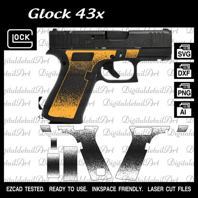 Glock 43X SCALES Laser Stippling Pattern Template SVG Engraving ...
