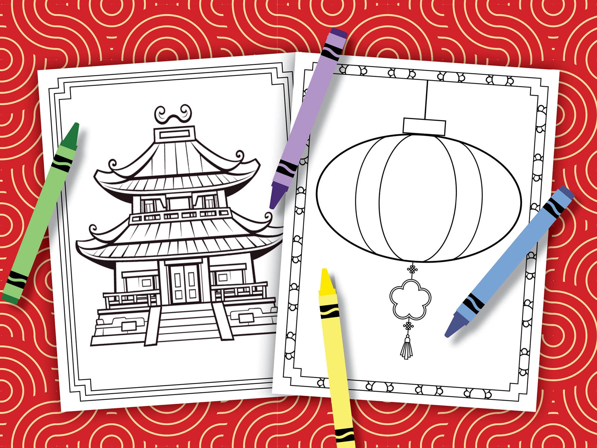 2024 Lunar New Year Activity Page & 10 Coloring Pages - Etsy