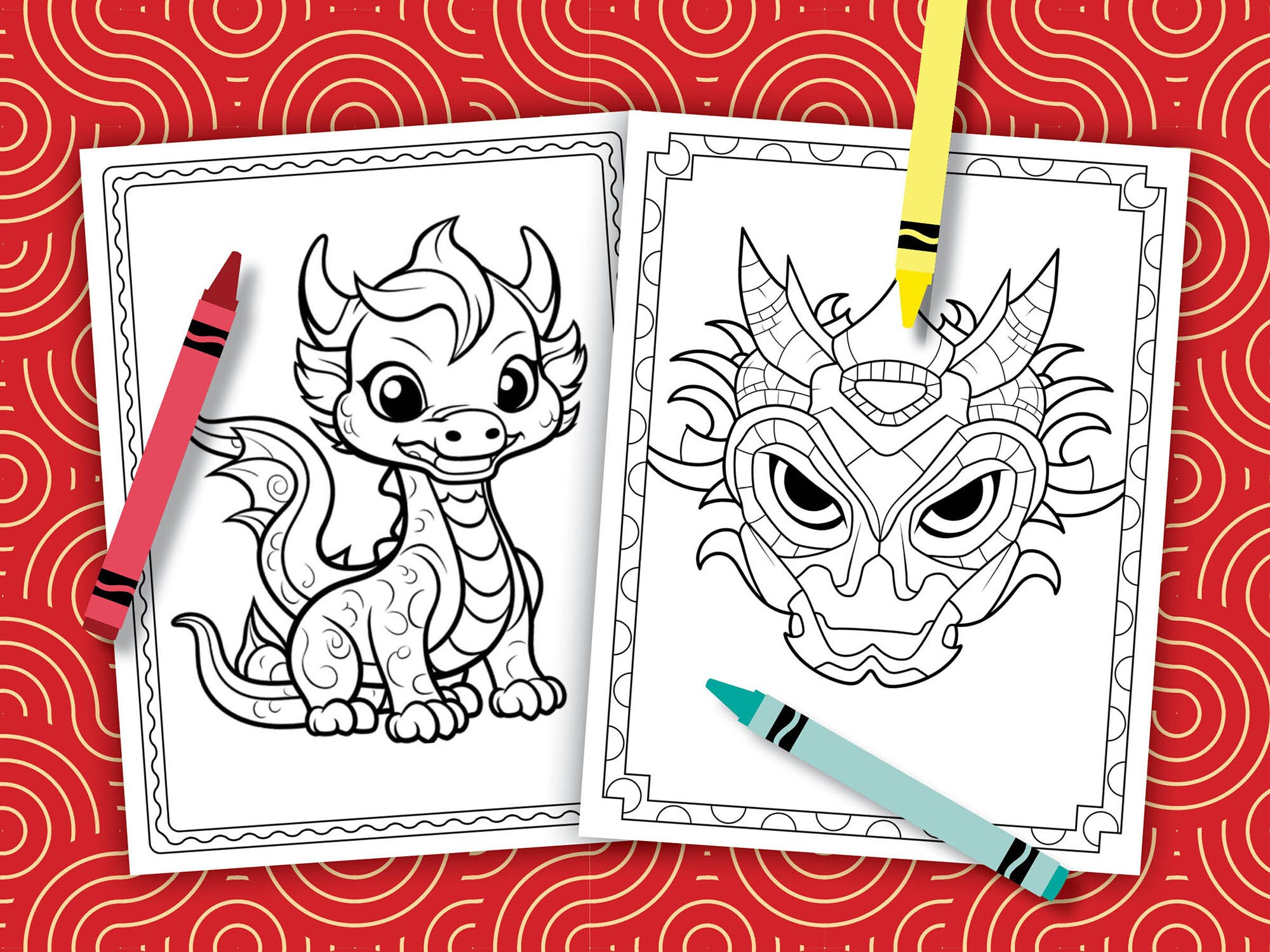 2024 Lunar New Year Activity Page & 10 Coloring Pages - Etsy