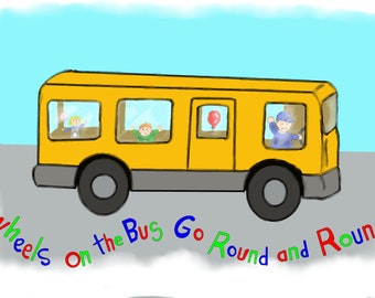 Papercut Template, Nursery Rhyme, "wheels on the Bus", Personal Use ...