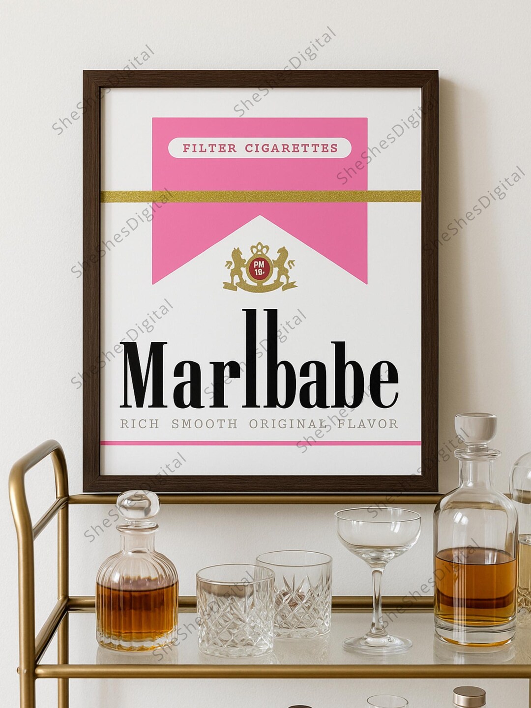Digital Download | Cigarette Poster Print, Girly Digital Wall Art ...