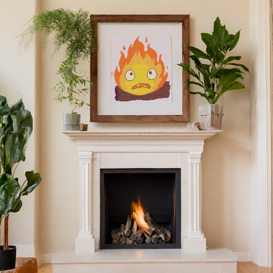 Ghibli Calcifer Howl Moving Castle Modern Cross Stitch Pattern - Etsy