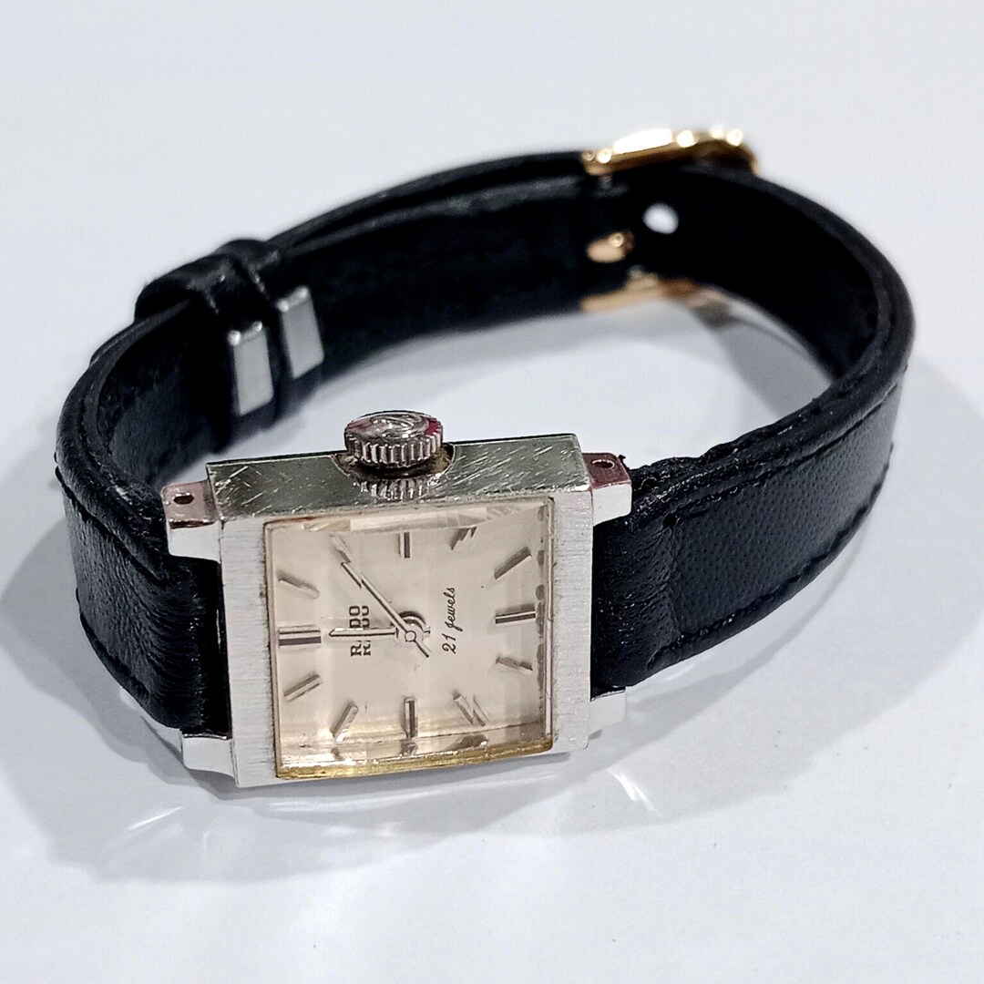 Vintage Rado Ladies Watch: Swiss Automatic 21 Jewels, Small Square Case ...