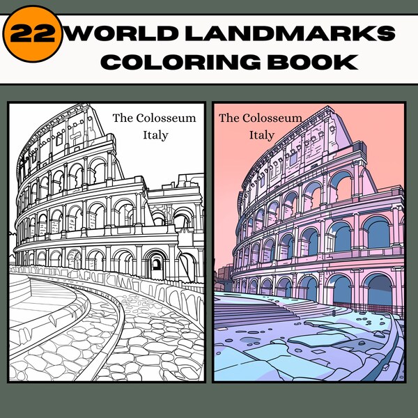 Landmarks of the World Coloring Pages - Etsy