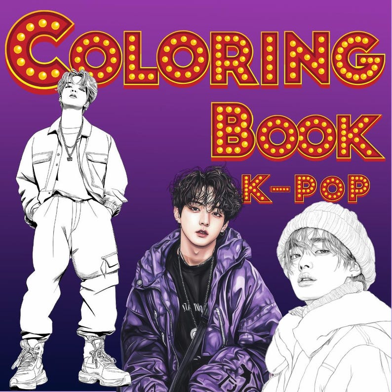 Stylish K-pop Coloring Pages, Art for Fans. for Teenagers and Children ...