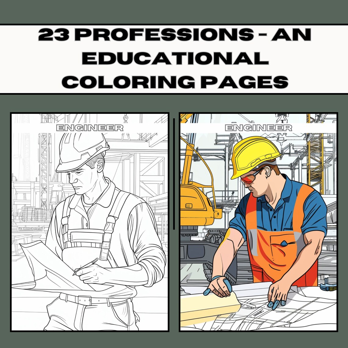 23 Educational Coloring Pages of Professions 8.5x11 and A4 Size, PDF - Etsy