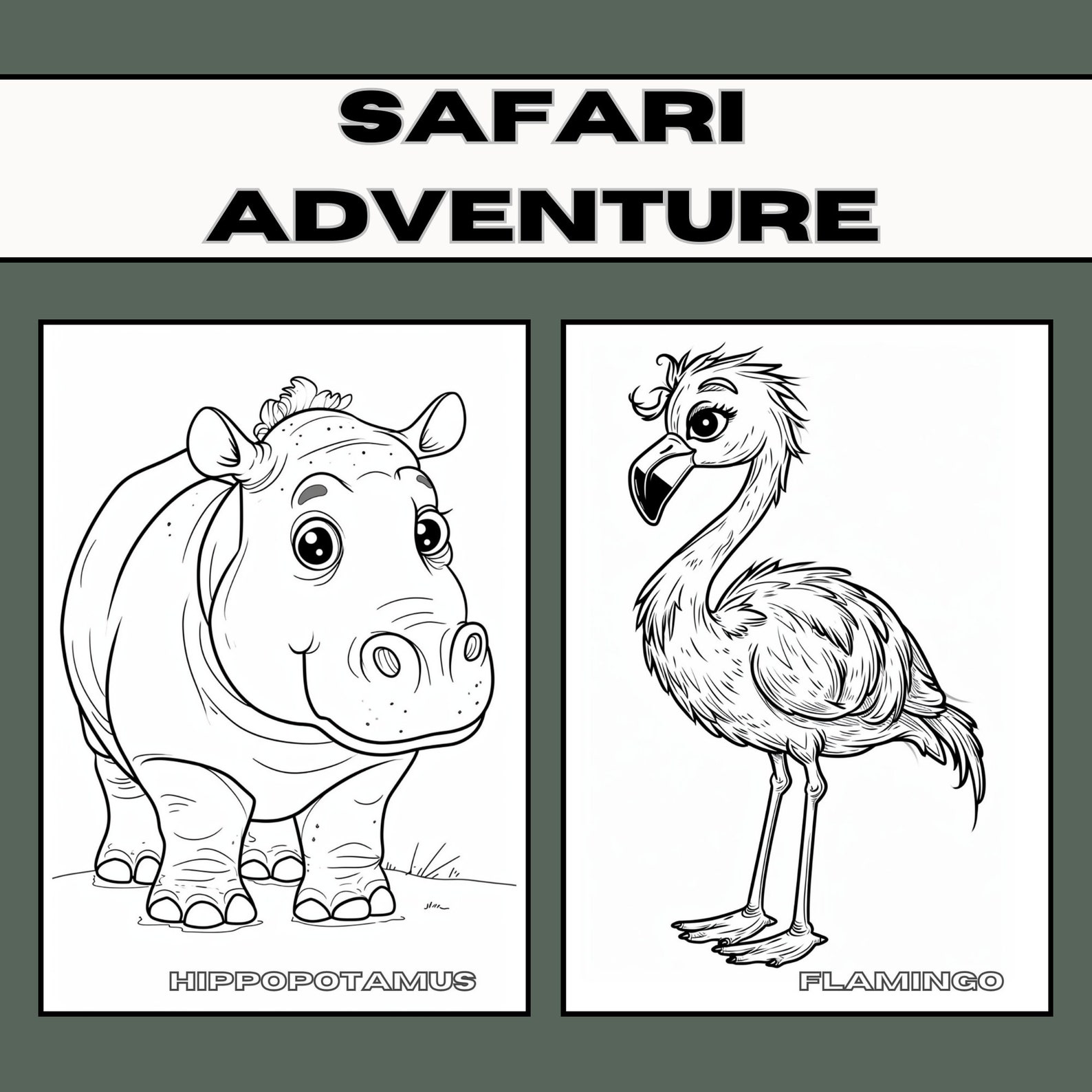 Coloring Safari Adventure: 20 Savanna Scenes for Kids, Coloring Pages ...