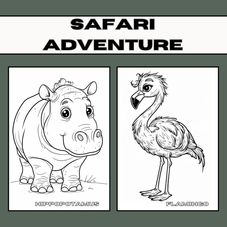 Coloring Safari Adventure: 20 Savanna Scenes for Kids, Coloring Pages ...