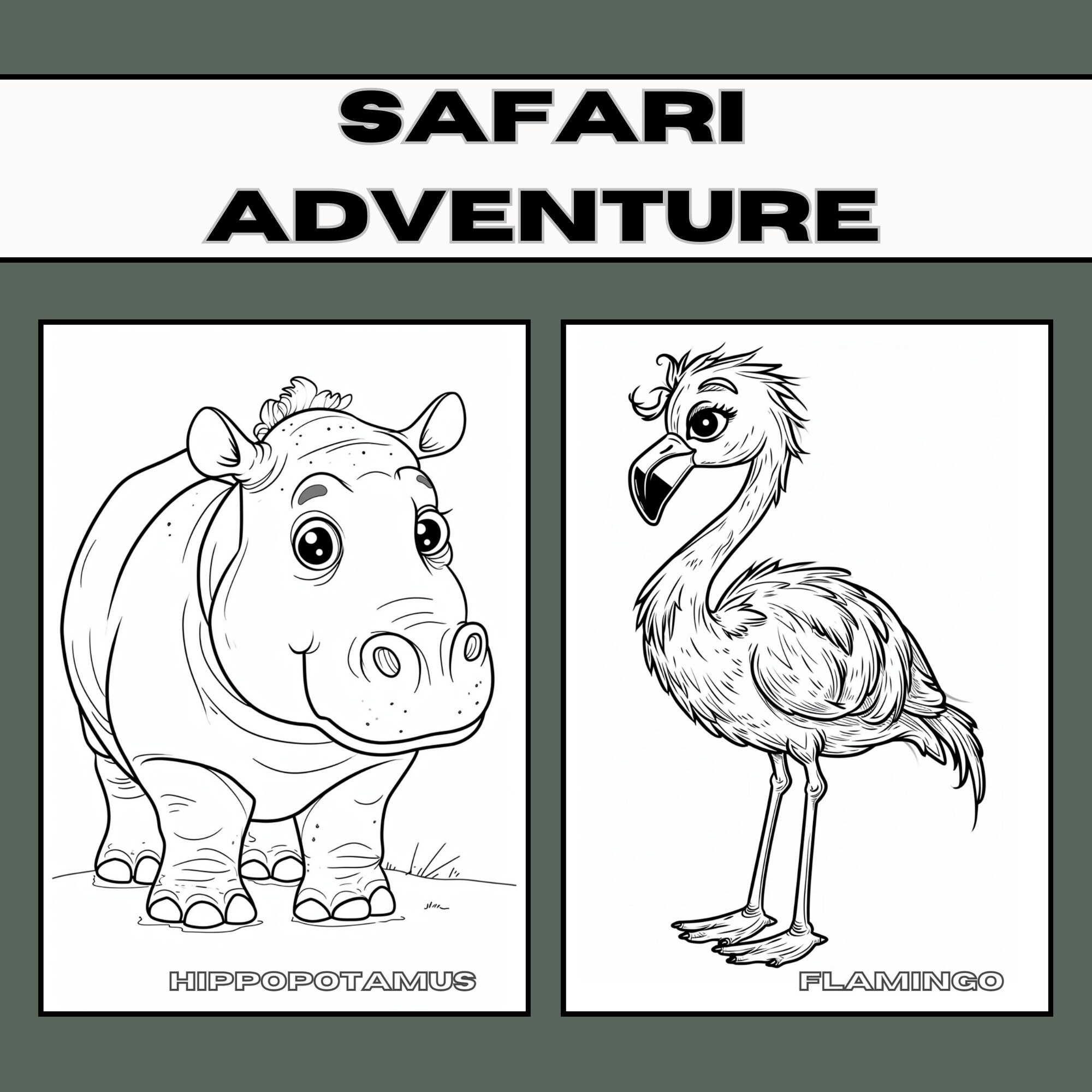 Coloring Safari Adventure: 20 Savanna Scenes for Kids, Coloring Pages ...
