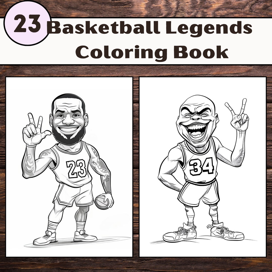 Basketball Legends Coloring Book for Teenagers and Children, 8.5x11 and ...