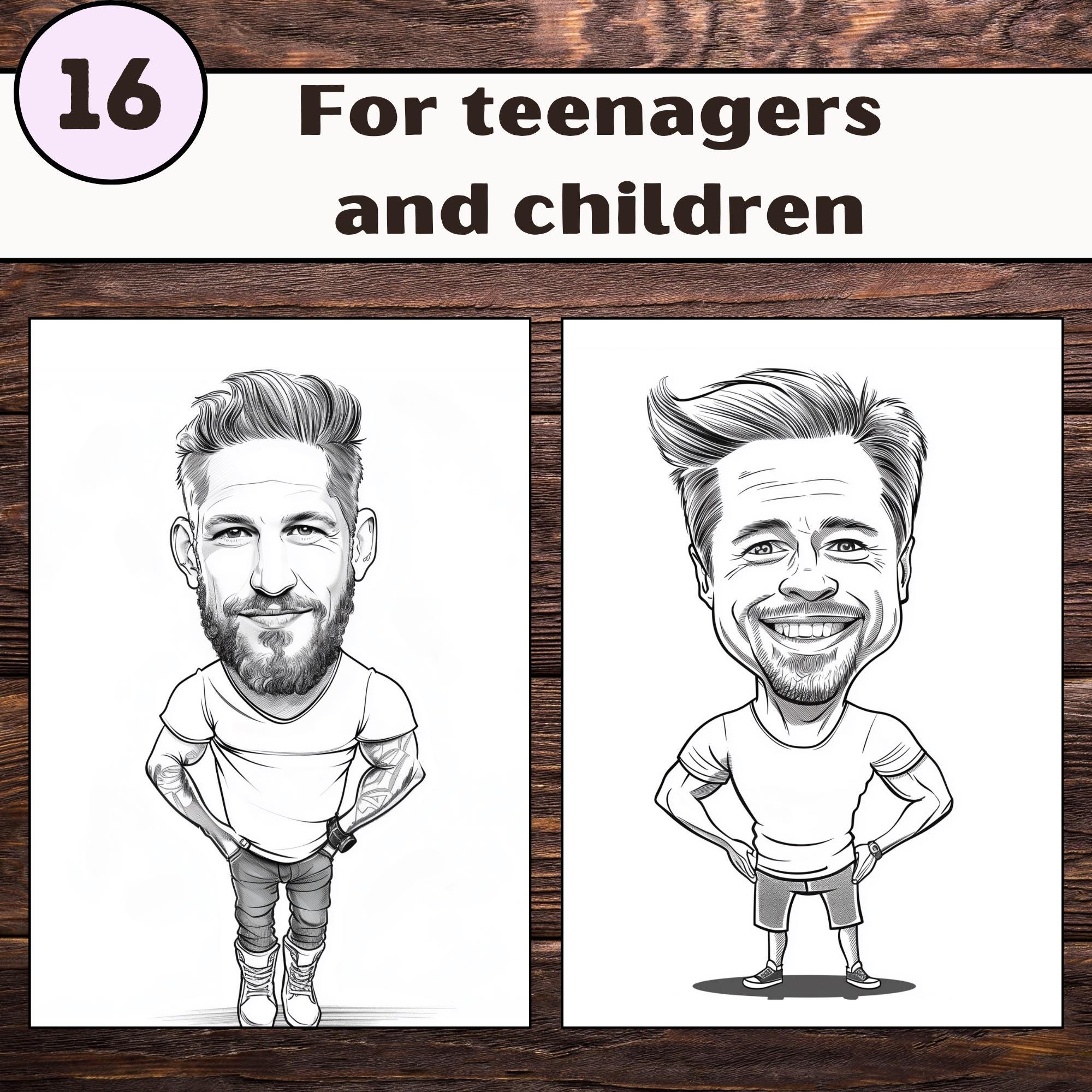 Celebrity Actors, Coloring Book for Teenagers and Children, Caricature ...