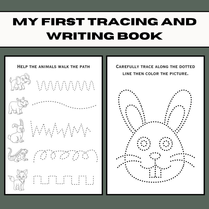 Tracing Practice for Kids, Coloring Book, 8.5x11 and A4 Size, PDF - Etsy