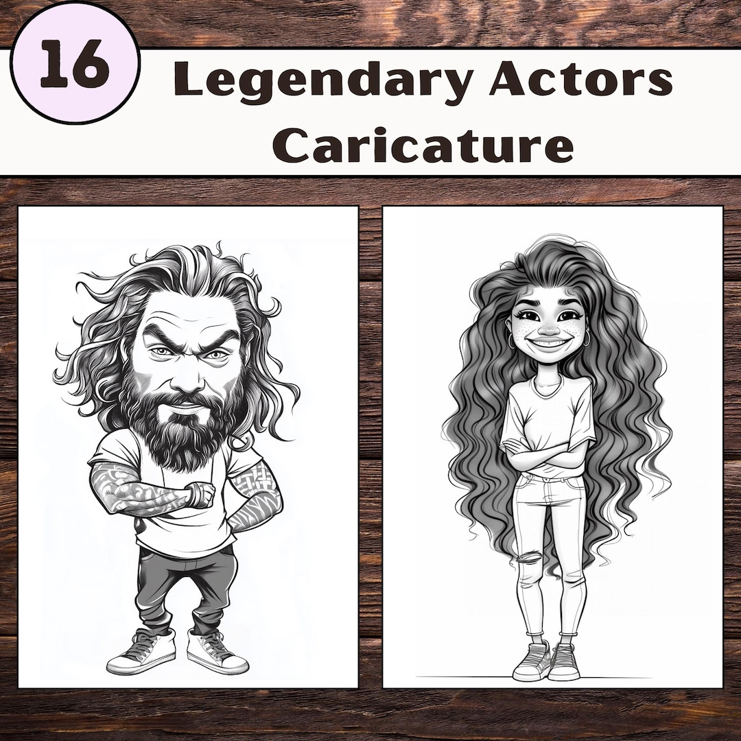 Celebrity Actors, Coloring Book for Teenagers and Children, Caricature ...