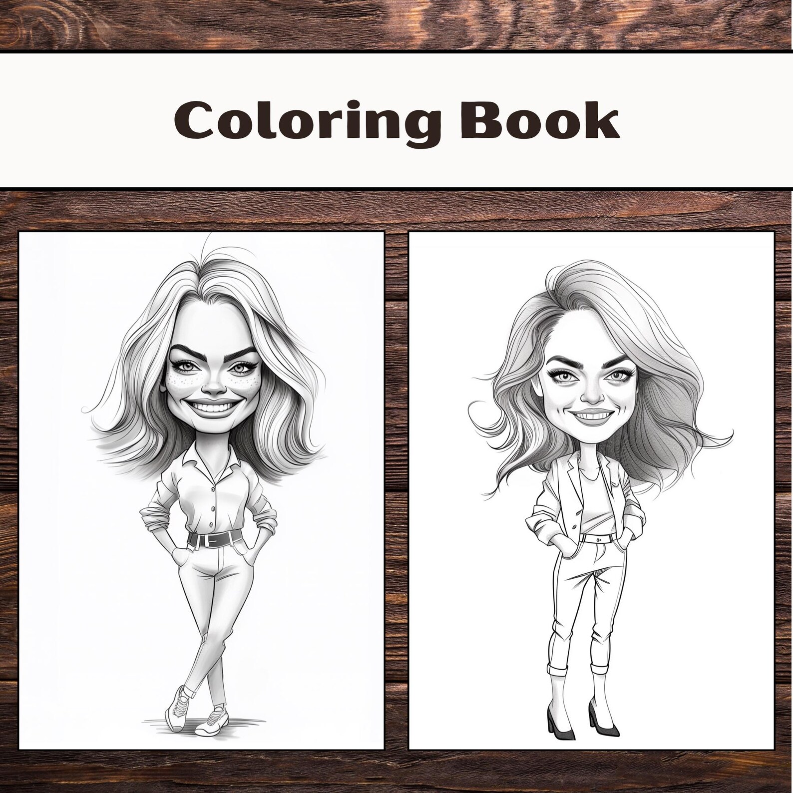 Celebrity Actors, Coloring Book for Teenagers and Children, Caricature ...