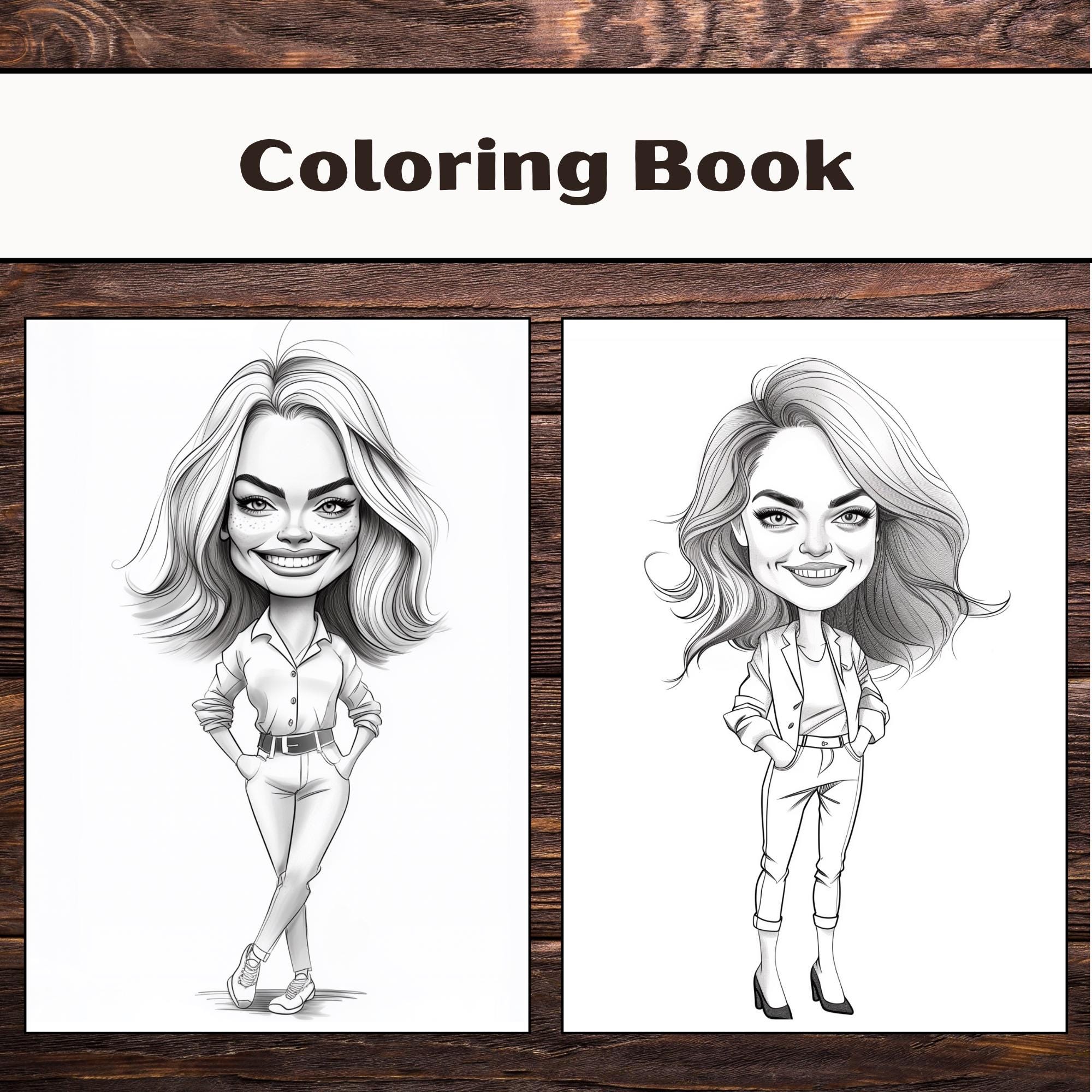 Celebrity Actors, Coloring Book for Teenagers and Children, Caricature ...