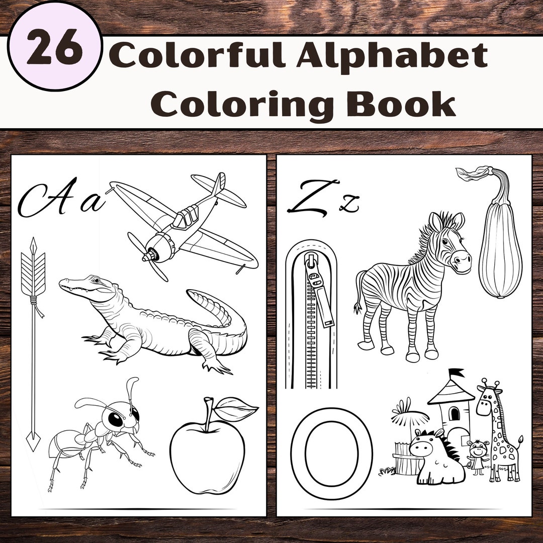 Colorful Alphabet, Educational Coloring Book for Young Children, 8.5x11 ...