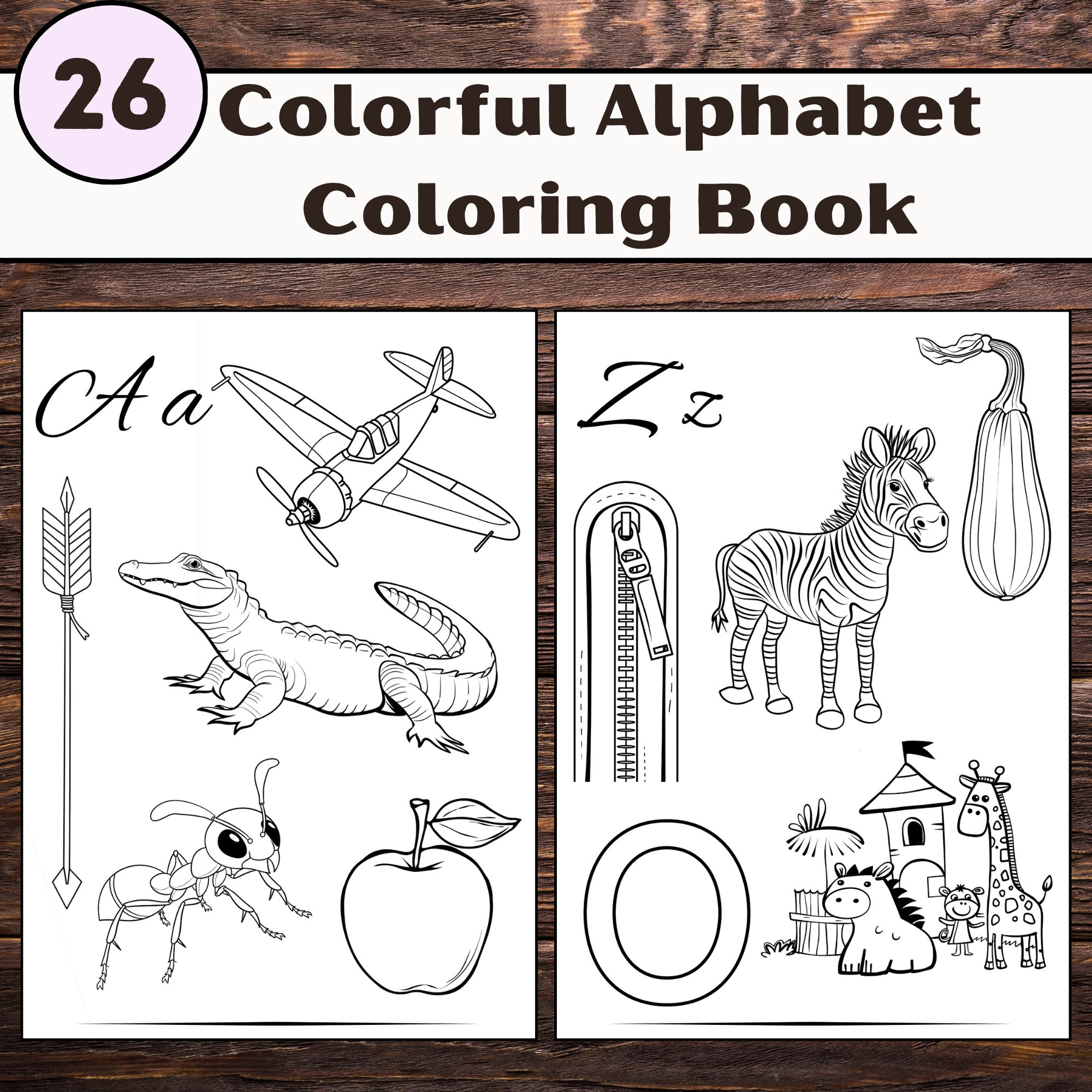 Colorful Alphabet, Educational Coloring Book for Young Children, 8.5x11 ...