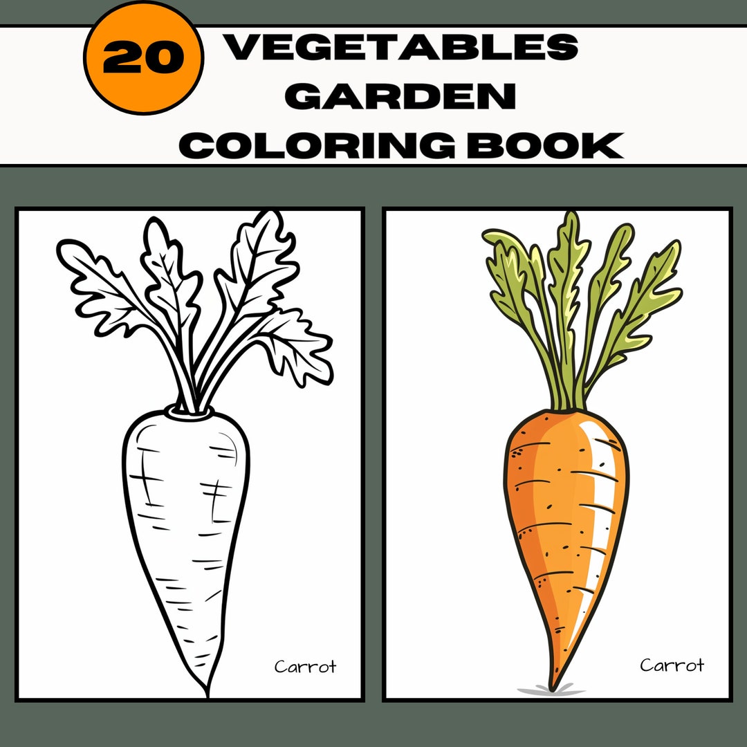 Vegetables Garden Coloring Book for Kids and Teenagers, 8.5x11 and A4 ...
