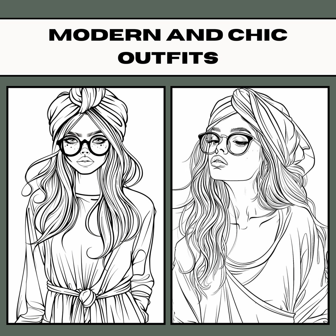 Fashion Girls Coloring Book, Modern and Chic Outfits, for Kids and ...