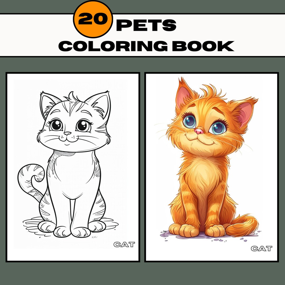 Coloring Companions Paws and Claws 20 Coloring Pages - Etsy