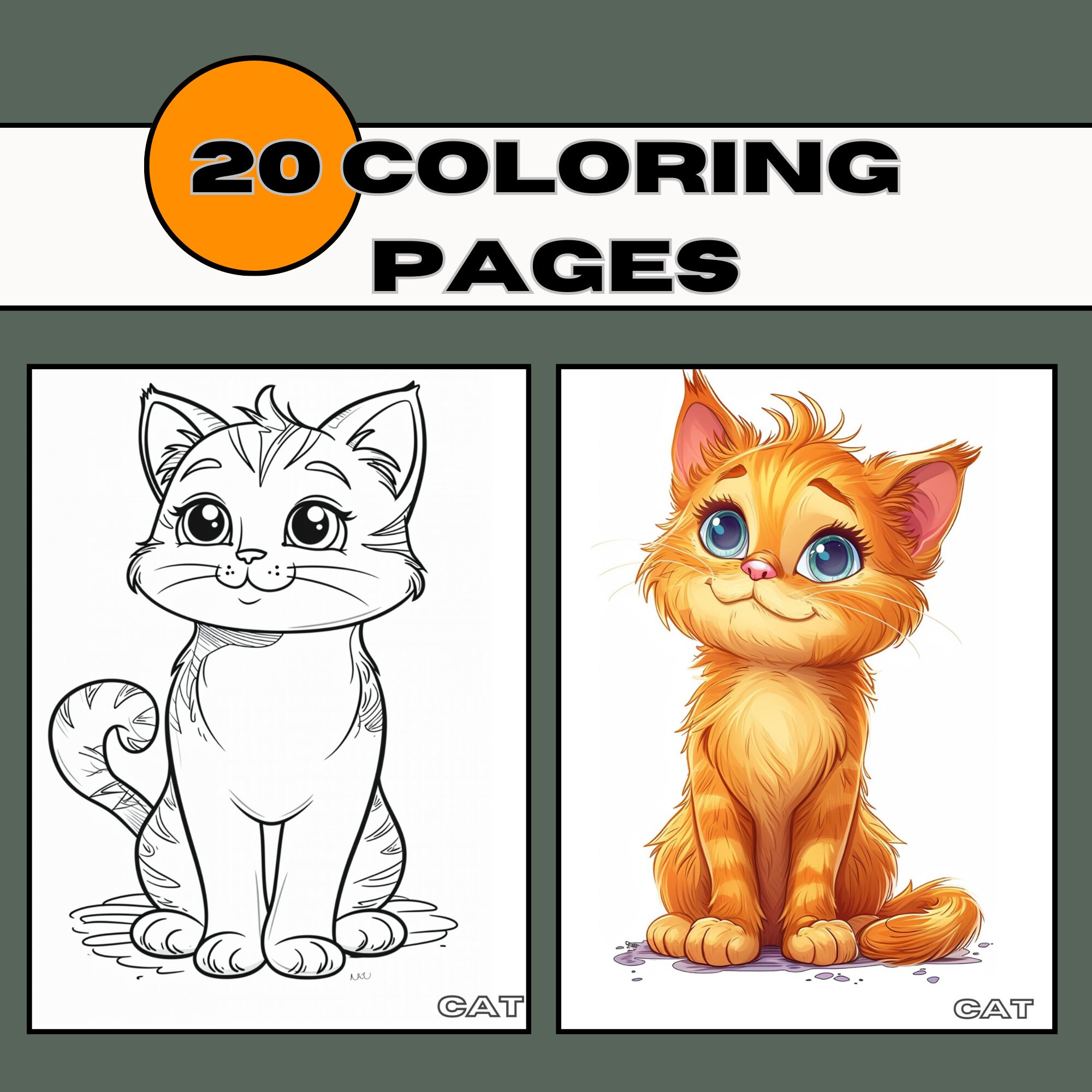 Coloring Companions Paws and Claws 20 Coloring Pages - Etsy