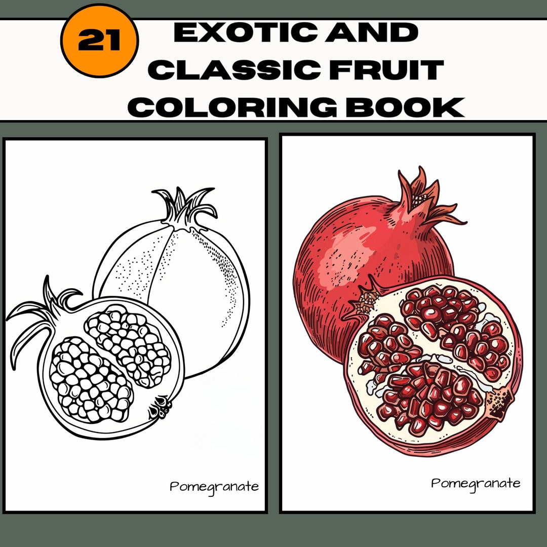 Fruit Coloring Book: Exotic & Classic Designs for Kids (PDF) - Etsy