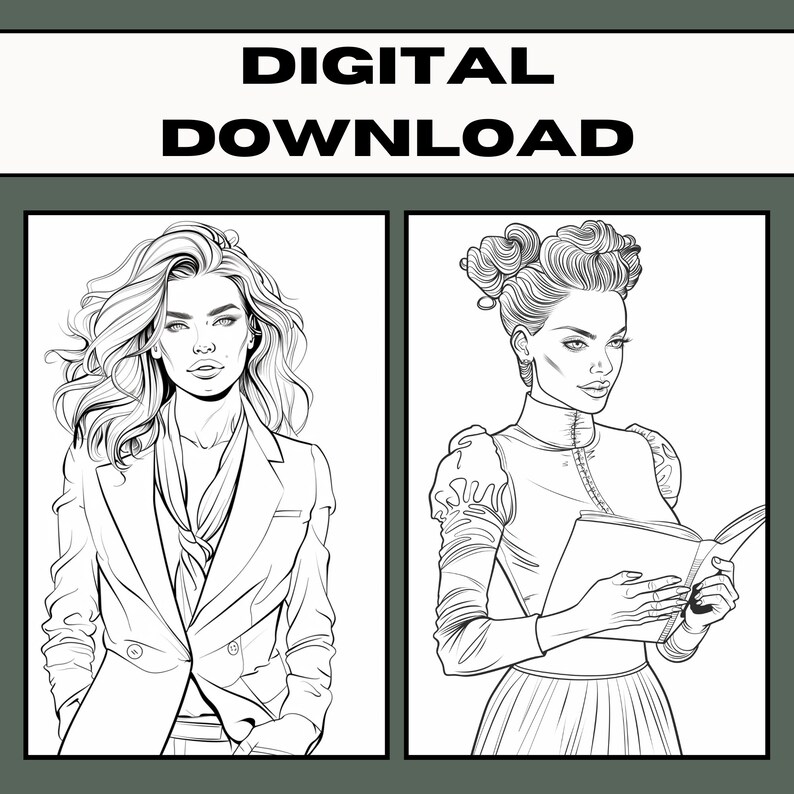 Fashion Girls Coloring Book, Modern and Chic Outfits, for Kids and ...