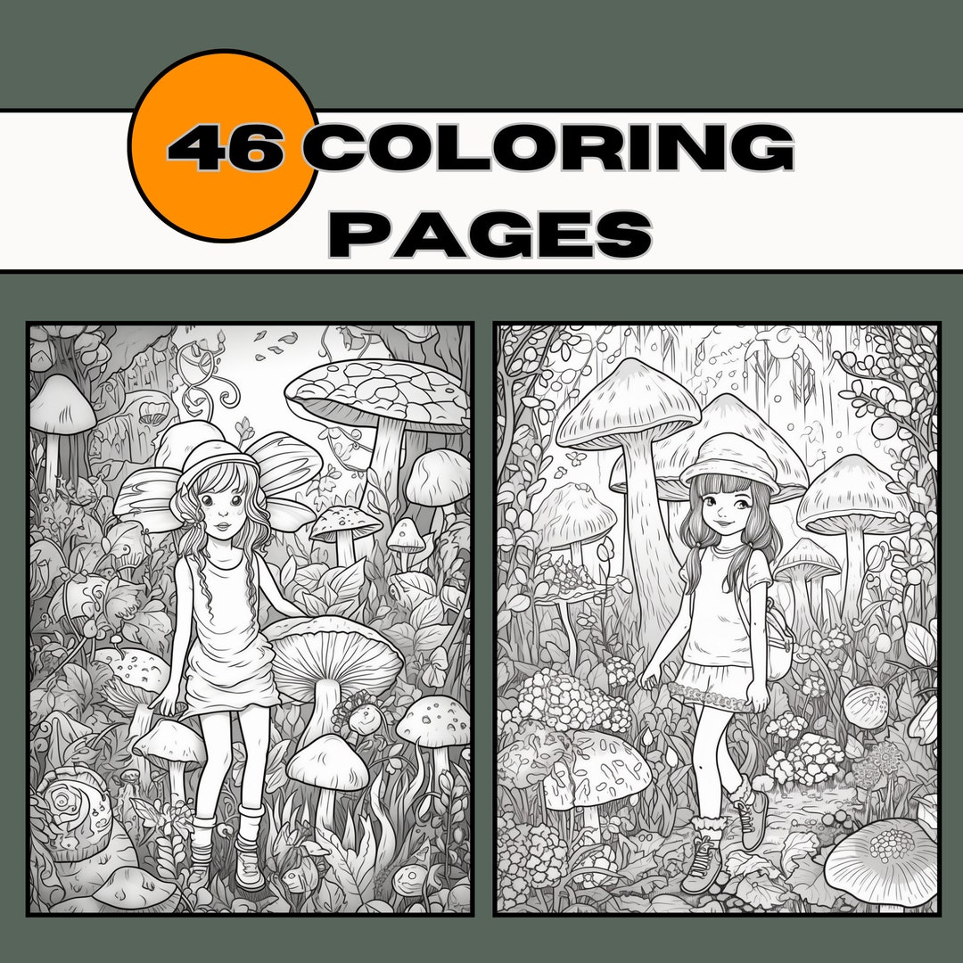 Coloring Book for Kids & Adults 46 Whimsical Sheets: Enchanted Nymphs ...
