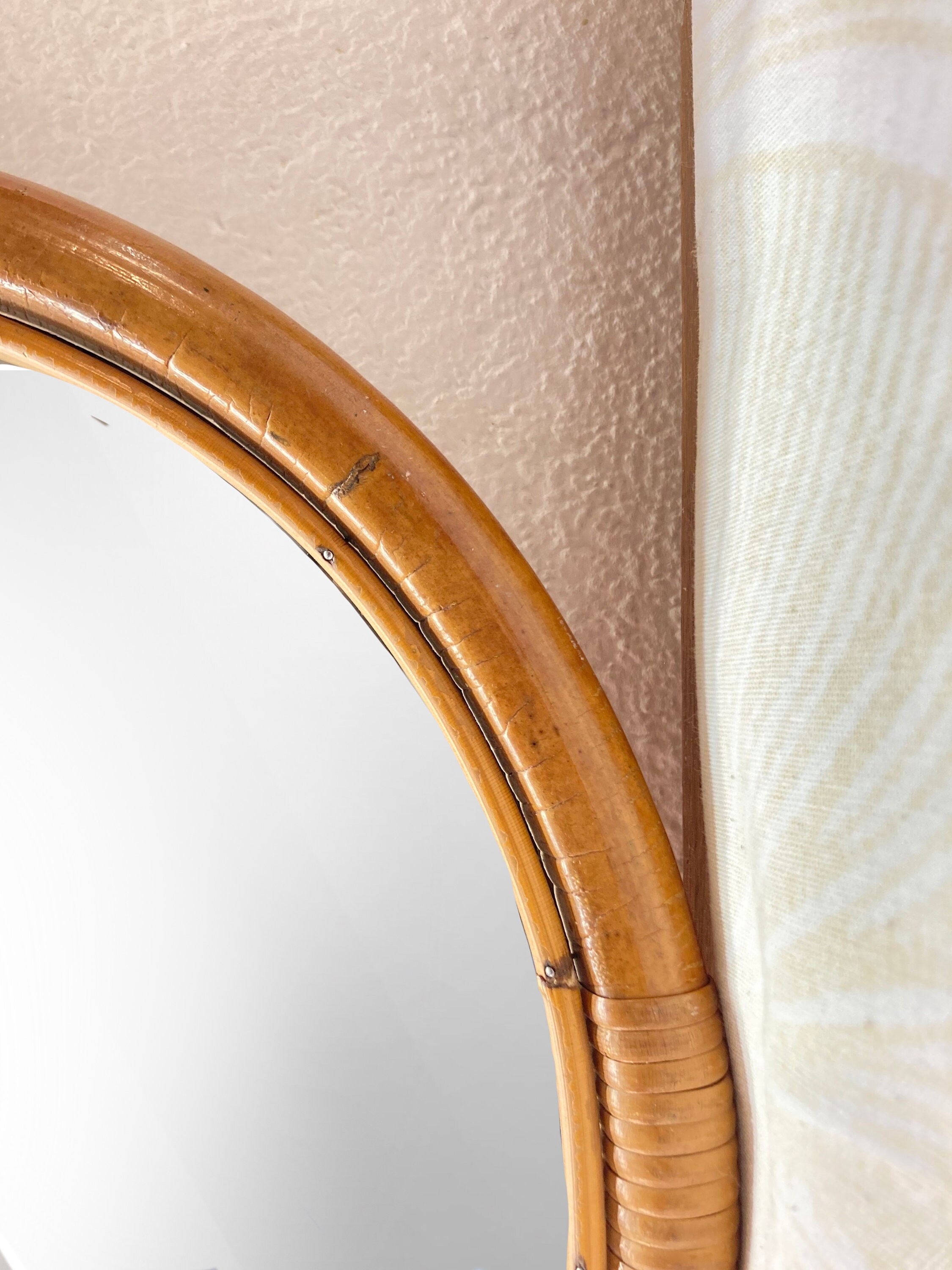 Real Vintage Round Bamboo Mirror - Etsy UK