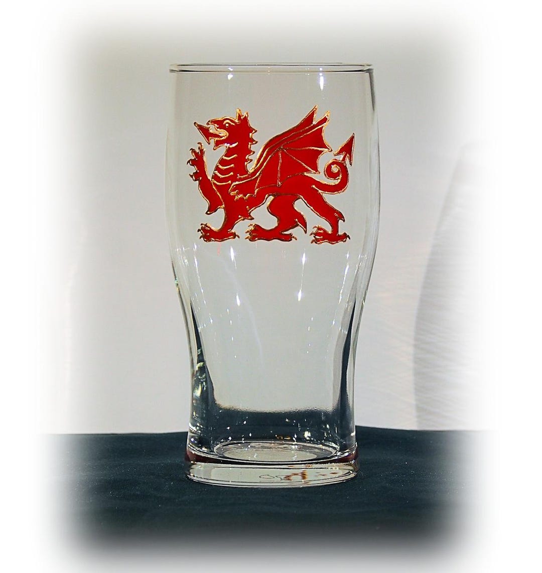 Welsh Dragon Pint Glass Hand Drawn & Painted in Wales, Fabulous Welsh ...