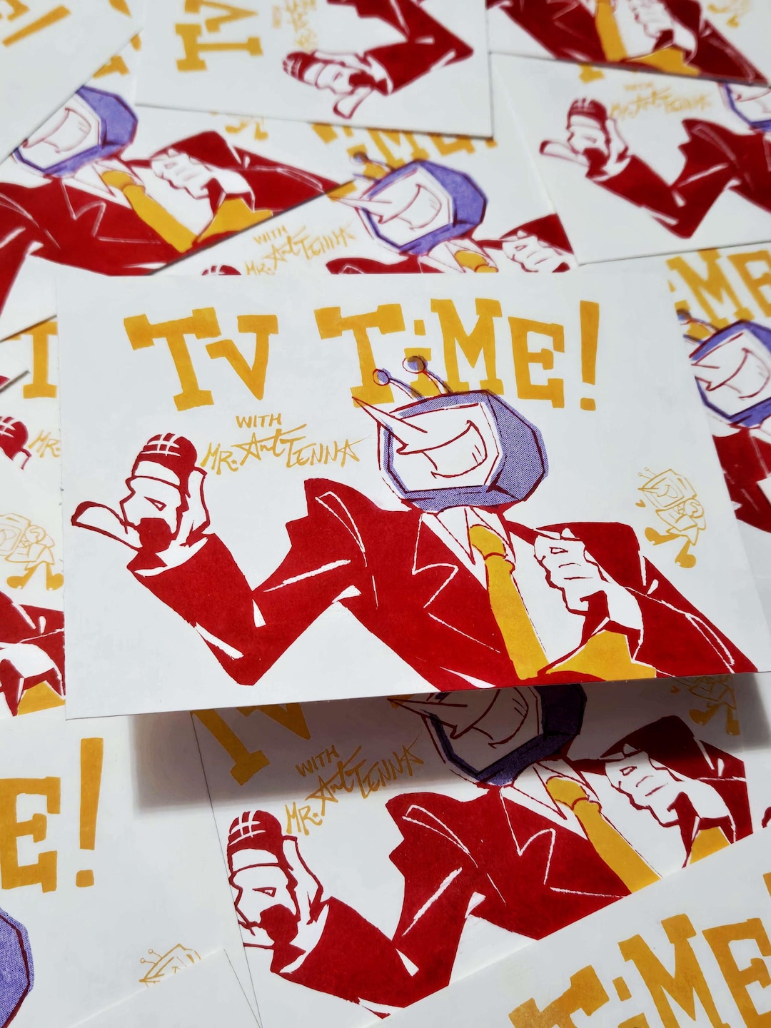 Tv Time Tenna Riso Print - Etsy