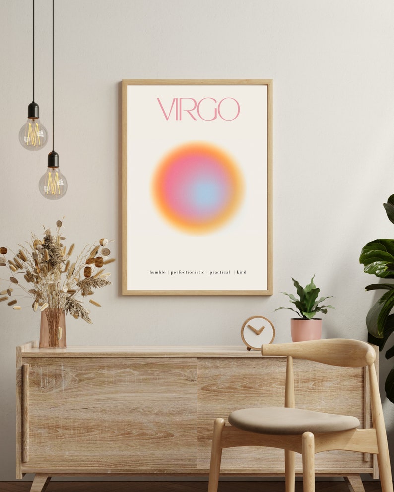 VIRGO - Aura Wallpaper, Zodiac Printable, Gradient Artwork, Virgo Star ...