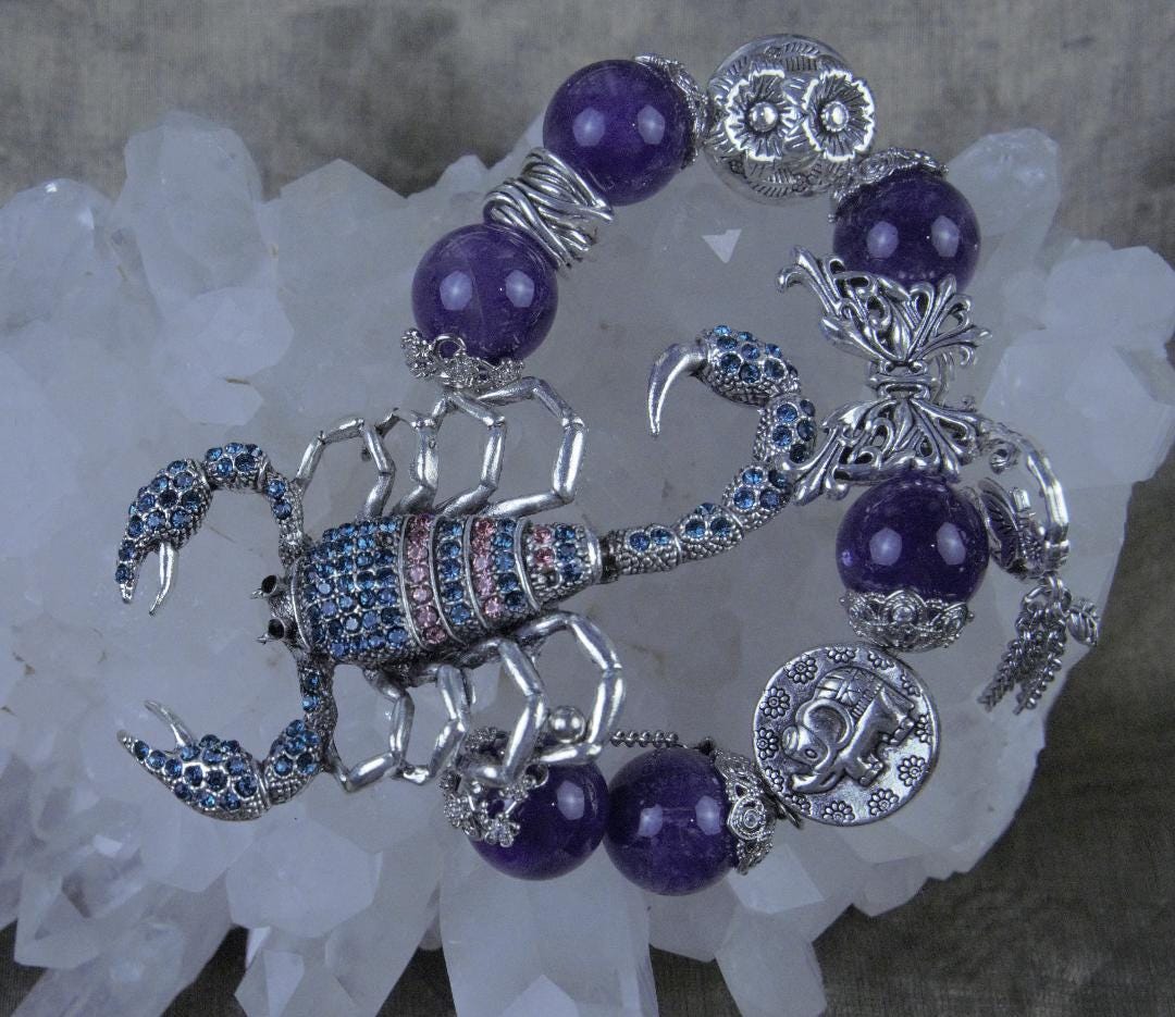 An Amazing Scorpion Centerpiece Using High-quality Amethyst Beads ...