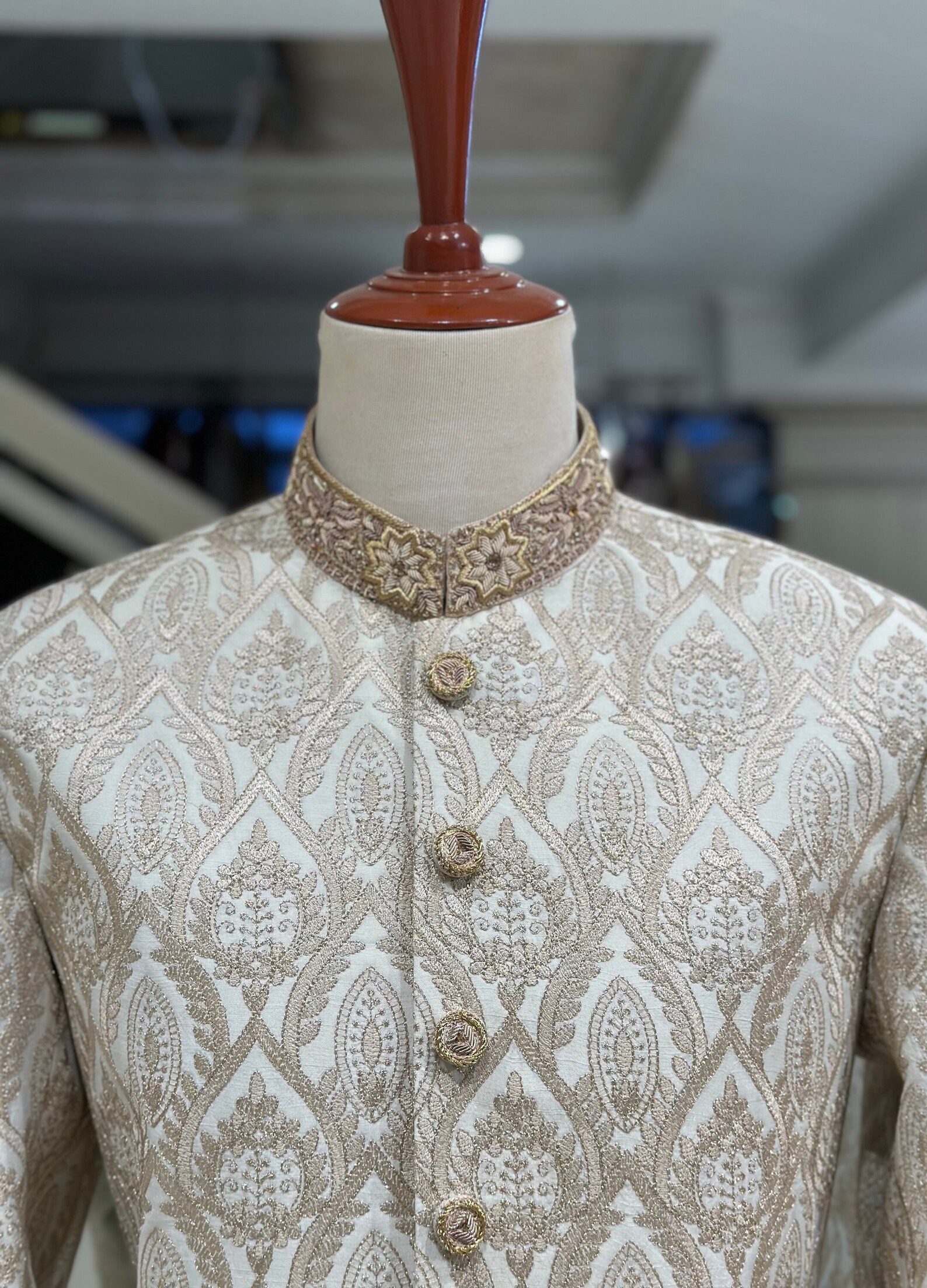 Traditional Light Golden Sherwani for Men Mens Wedding - Etsy