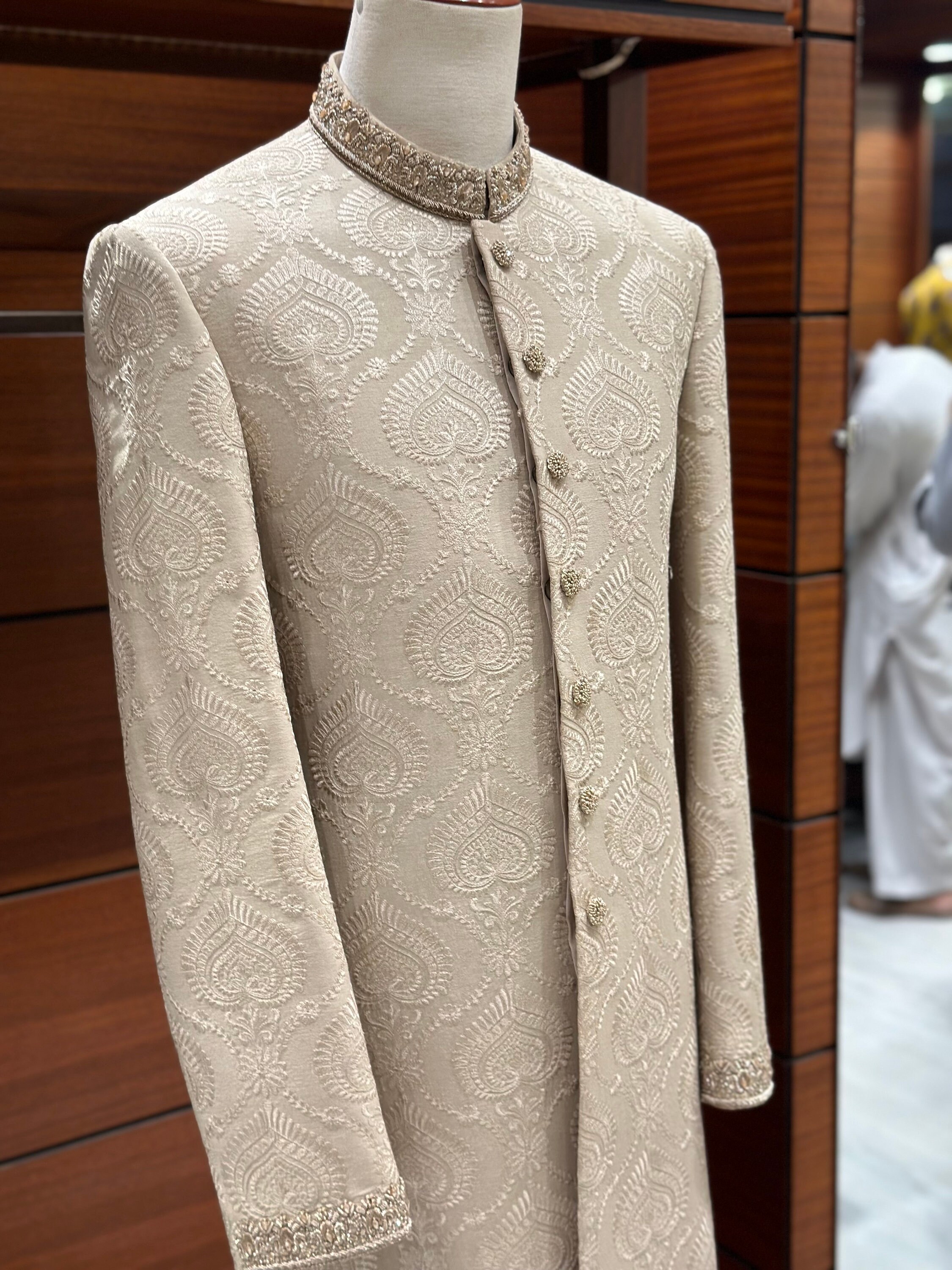 Beige Light Sherwani for Men, Pakistani Wedding Sherwani, Sherwani ...
