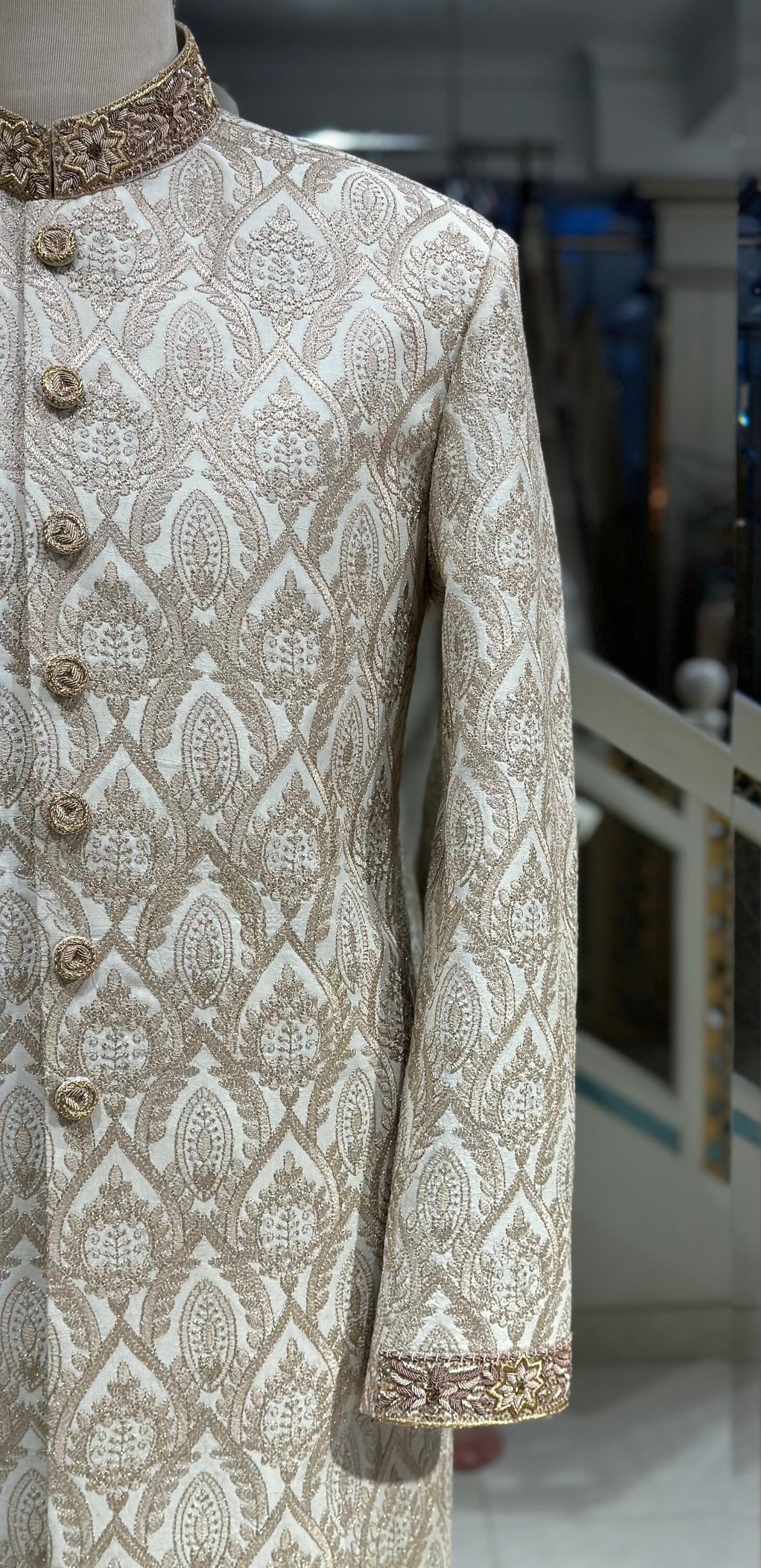 Traditional Light Golden Sherwani for Men Mens Wedding - Etsy