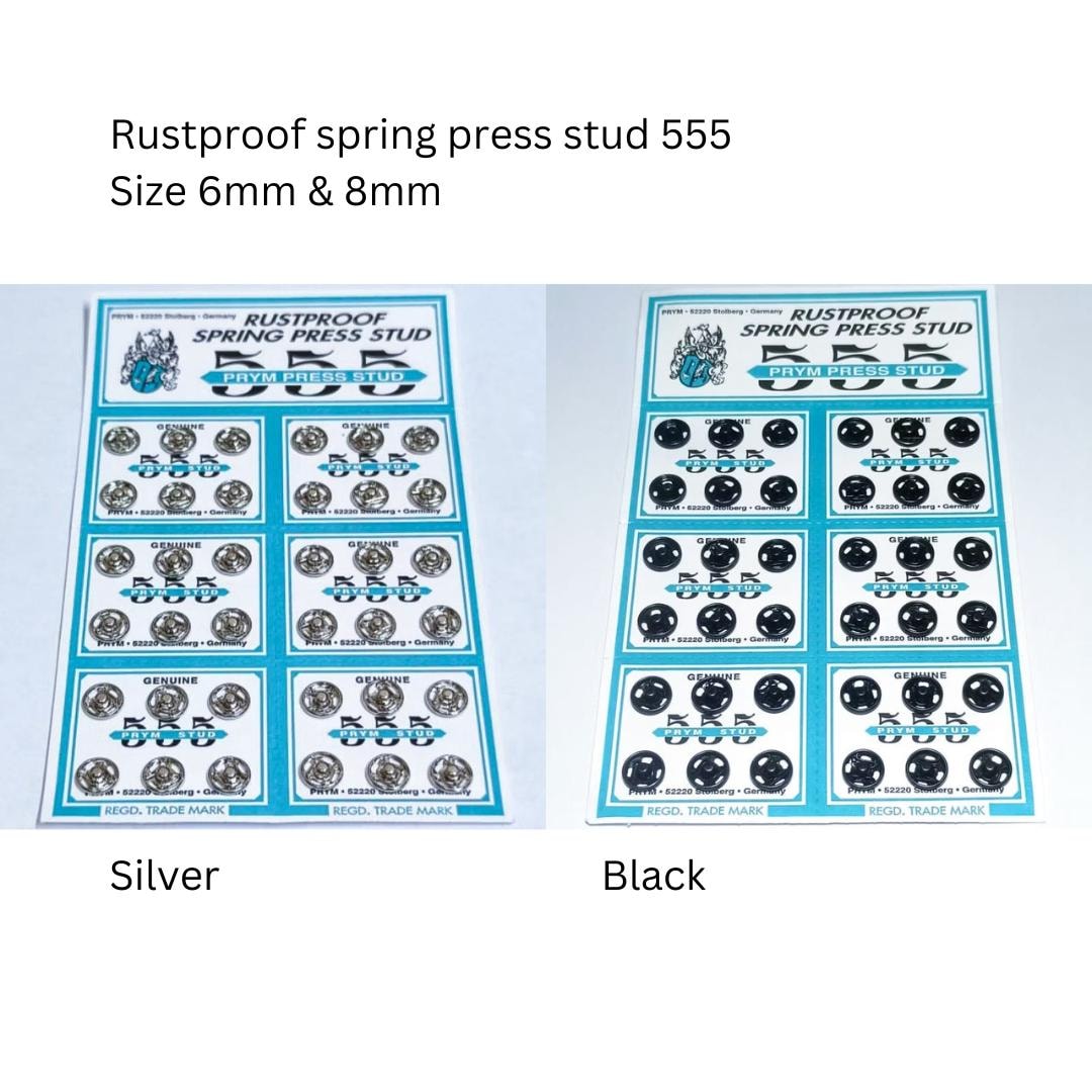 555 Rustproof Spring Press Stud Button Size 6mm 8mm Silver Black - Etsy