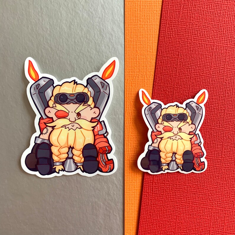 Overwatch Mini Torbjorn Vinyl Stickers for Laptop Notebook Planner ...